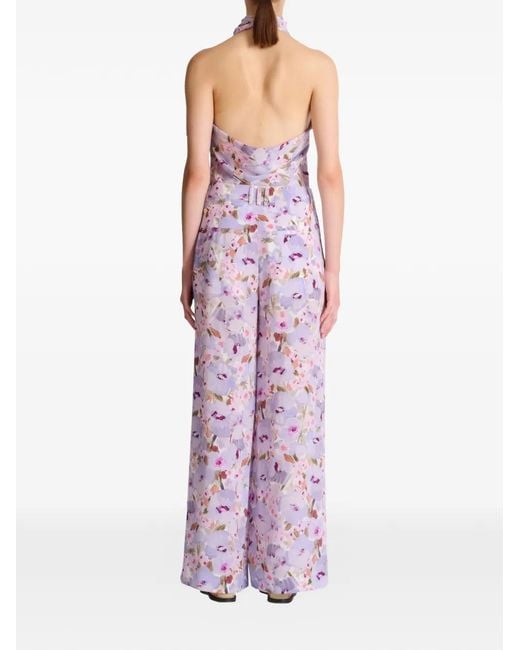 Balmain Poppy Flower Trousers in Purple | Lyst UK