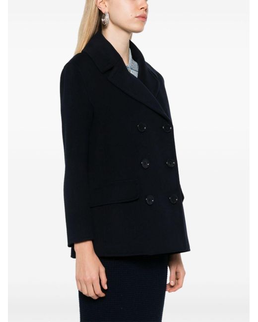 Max Mara Efebo Peacoat in Black | Lyst