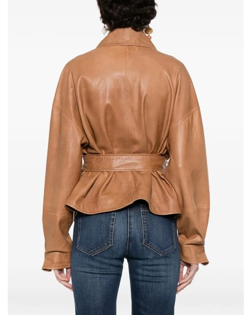 Bully Lambskin Jacket in Brown | Lyst UK
