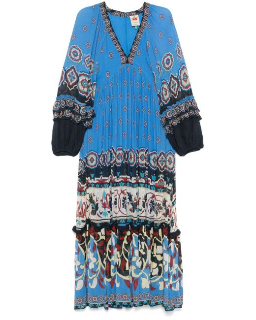 FARM Rio Ainika Tiles Maxi Dress in Blue | Lyst