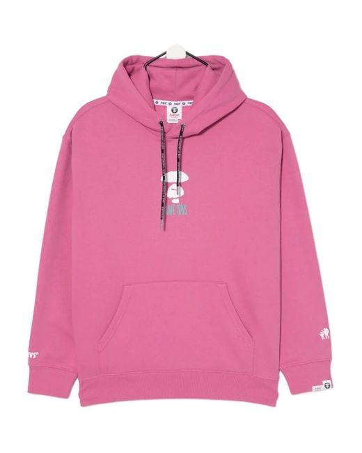 Aape By A Bathing Ape Moonface Hoodie in Pink for Men | Lyst UK