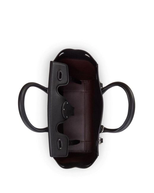 Ralph Lauren Ricky Leather Tote Top-Handle Bag in Black | Lyst