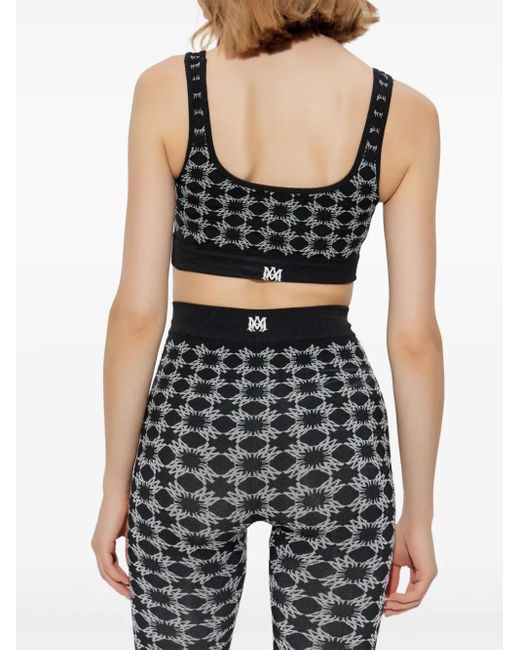 Amiri Ma Quad-Monogram Bra in Black | Lyst