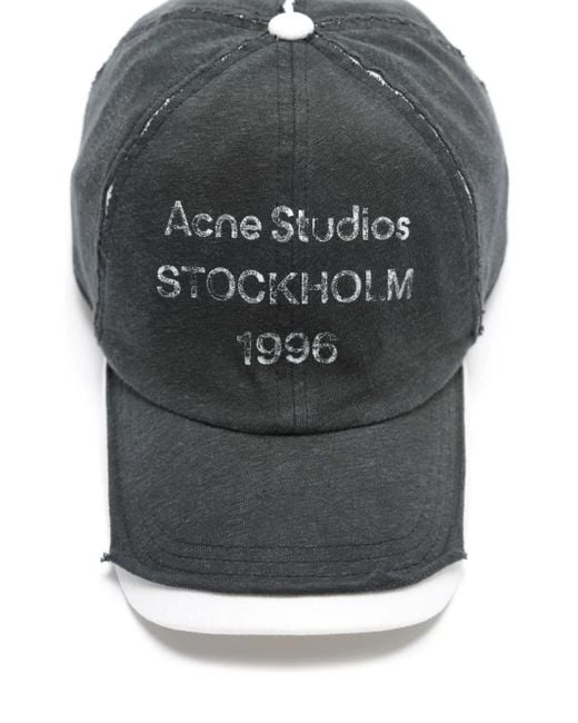 Acne Studios Logo-Stamp Baseball Cap in Gray | Lyst