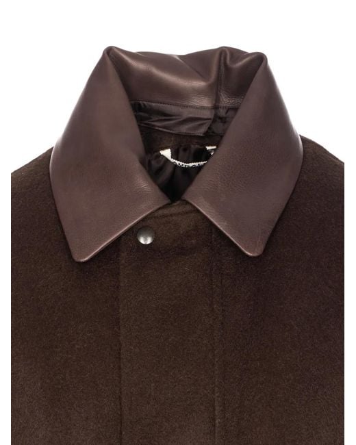 AURALEE Detachable-Collar Padded Jacket in Brown | Lyst UK