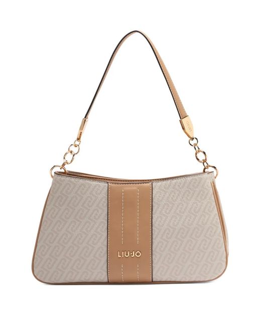 Liu Jo Monogram Small Shoulder Bag in Natural | Lyst UK