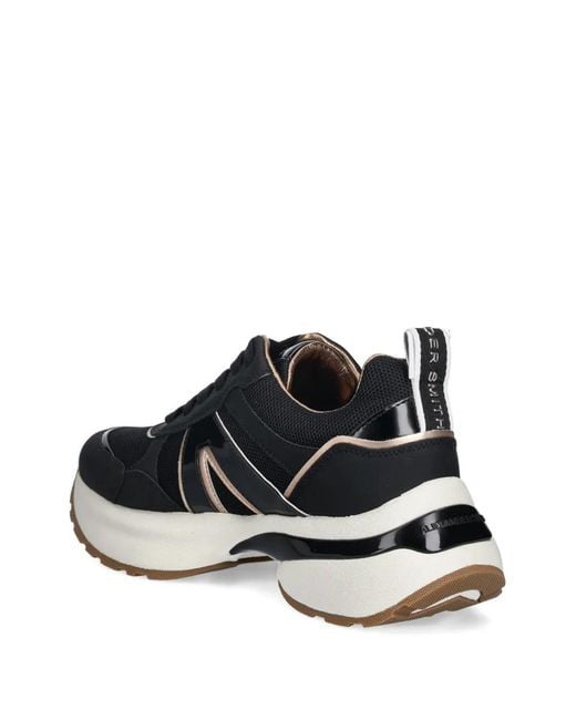 Alexander Smith Victoria Metallic Panelled Sneakers in Black | Lyst UK