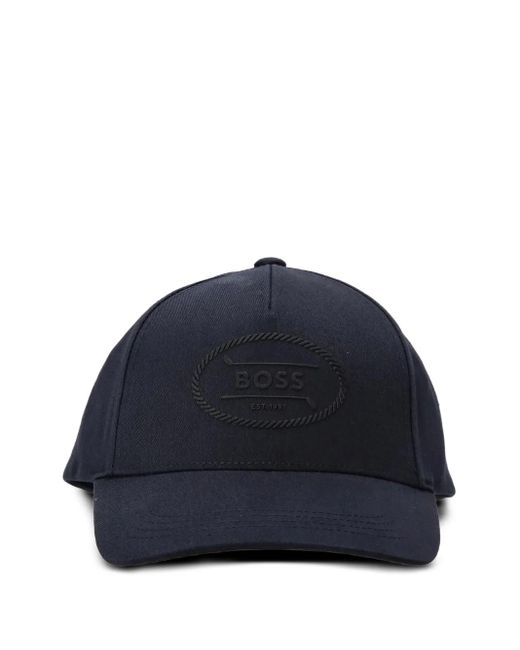 BOSS Logo-Plaque Baseball Cap in Blue for Men | Lyst UK