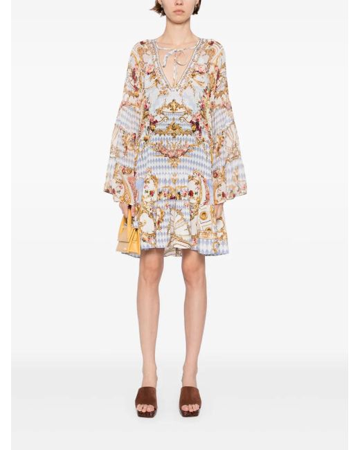 CAMILLA Throne Games Dress in Natural | Lyst
