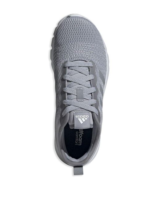 adidas Lace-Up Cloudfoam Rubber-Outsole Sneakers in Gray | Lyst