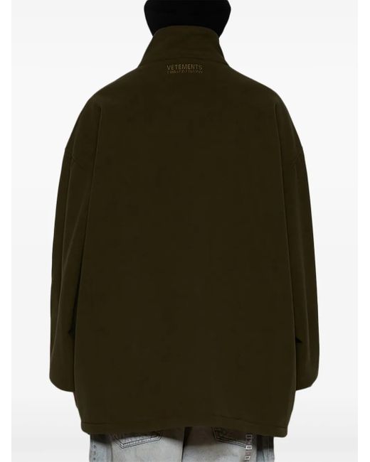 Vetements Logo-Embroidered Fleece Jacket in Green for Men | Lyst UK