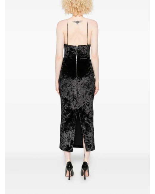 CHRISTIAN BOARO Velvet-Crushed Satin-Panel Dress in Black | Lyst UK