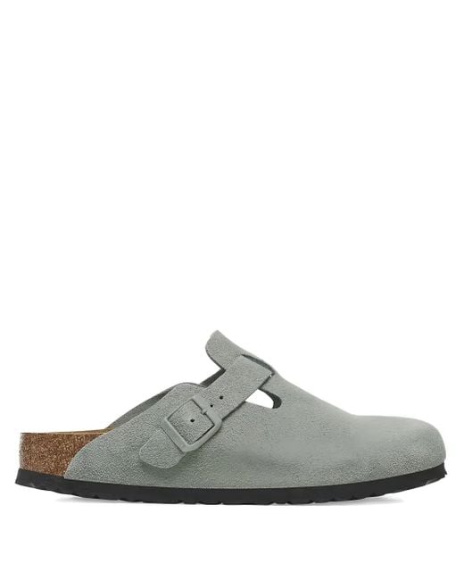 Birkenstock Boston Bs Suede "Pure Sage" Mules in Gray for Men | Lyst