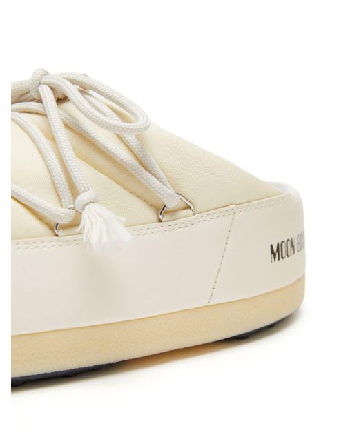 Moon Boot Icon Logo-Print Slides in White | Lyst