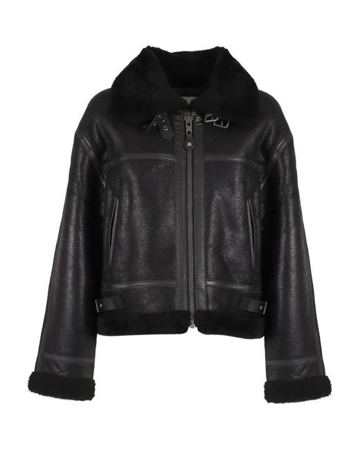 Schott Nyc Fur-Collar Leather Jacket in Black for Men | Lyst UK