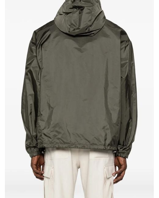 Prada Logo Hooded Jacket in Green for Men | Lyst UK