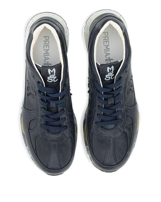 Premiata Mase 7082 Logo Leather Sneakers in Blue for Men | Lyst UK