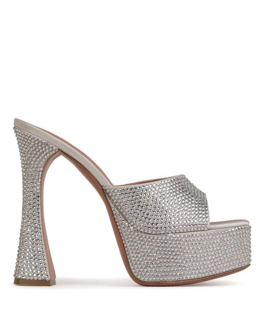 AMINA MUADDI 140Mm Dalida Mules in White | Lyst