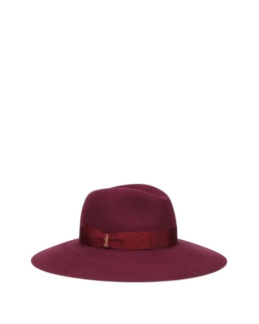 Borsalino Fine Wool Felt Wide-Brim Hat in Purple | Lyst UK