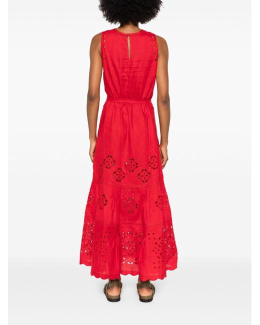 Vita Kin Karry Linen Maxi Dress in Red | Lyst UK
