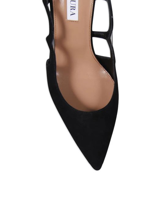 Aquazzura Slingback Cut-Out Pumps in Black | Lyst