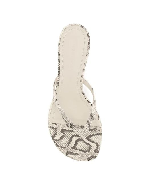 AMINA MUADDI Juliette Snake-Effect Thong Pumps in White | Lyst UK