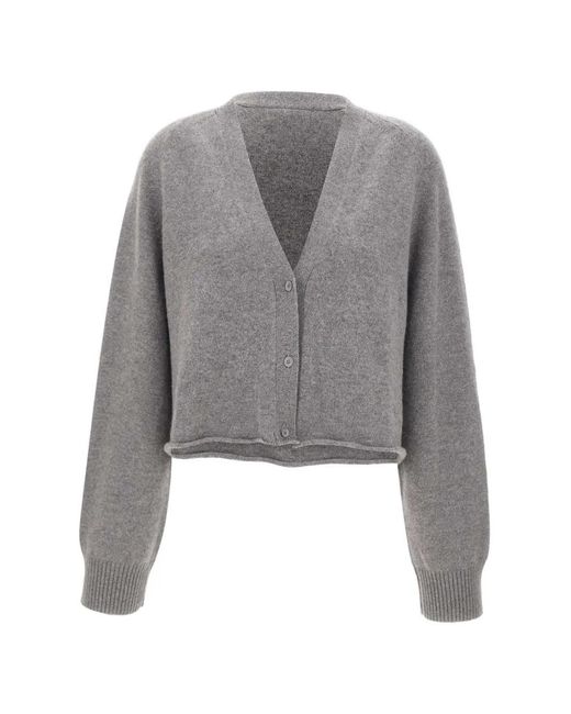 Laneus Raw-Cut Cropped Cardigan in Grey | Lyst UK