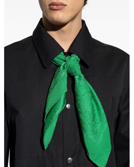 Moschino Lace Silk Scarf in Green | Lyst UK