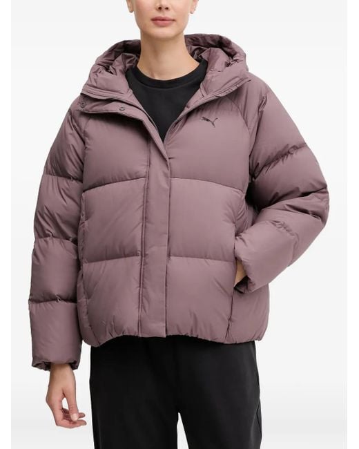 PUMA Hooded Puffer Jacket in Purple | Lyst UK