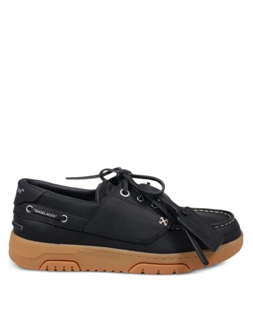 Off-White c/o Virgil Abloh Contrast-Stitch Boat Shoes in Blue for Men ...