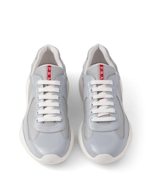 Prada America'S Cup Logo-Patch Sneakers in White for Men | Lyst