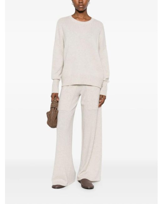 Lisa Yang Mila Ribbed Sweater in Natural | Lyst