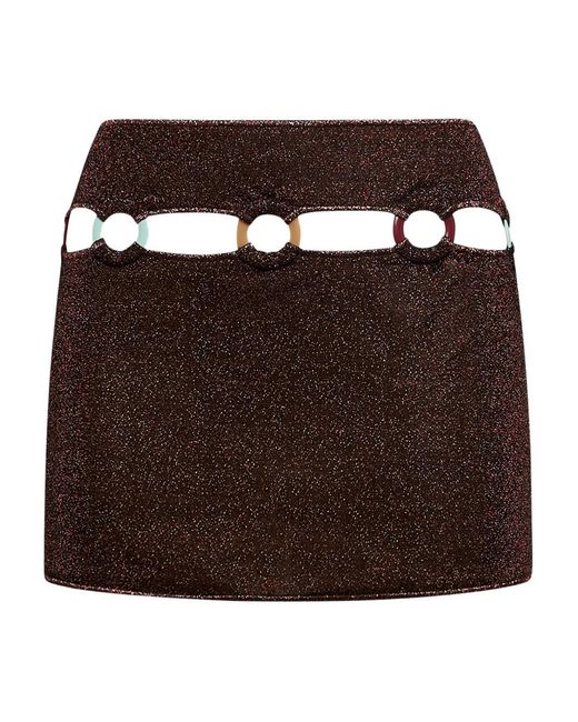 Oséree Lumière Multi-Ring Mini Skirt in Brown | Lyst UK