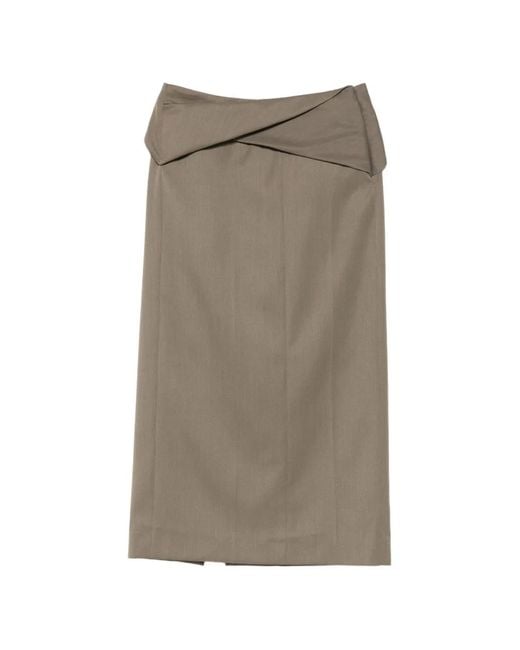 Victoria Beckham Wrap Skirt in Grey | Lyst UK