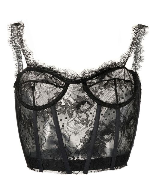 AC9 Lace-Detail Bustier Top in Black | Lyst UK