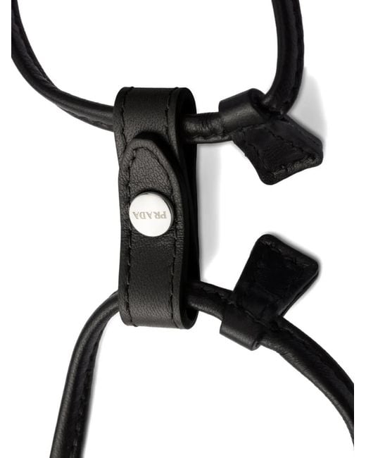 Prada Wish Drawstring Logo Pouch in Black | Lyst UK