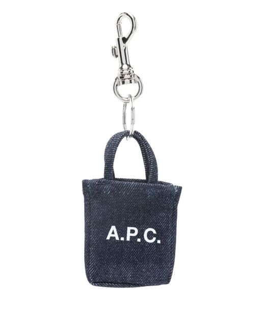 A.P.C. Logo-Print Keyring in Blue | Lyst UK