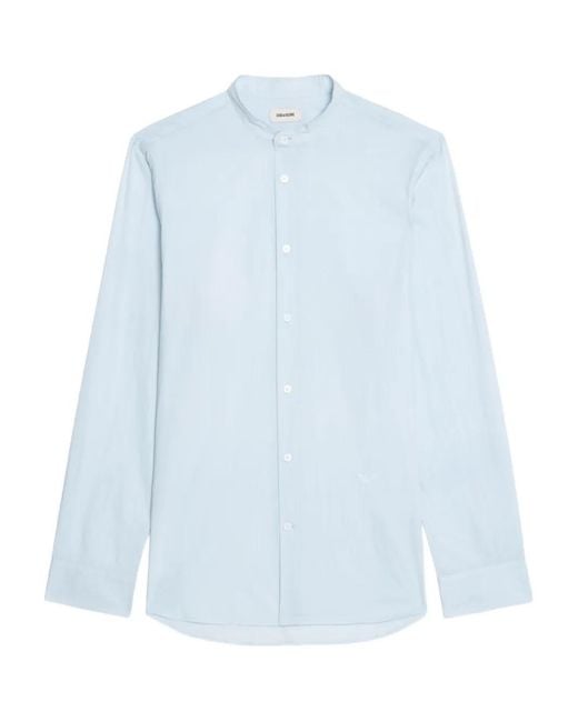 Zadig & Voltaire Officier Voile Cotton Shirt in Blue for Men | Lyst