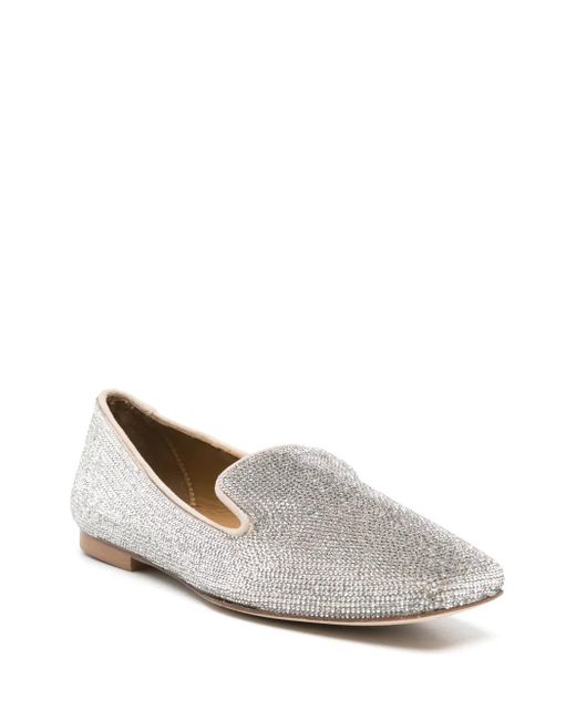 Anna F. Rhinestone-Embellished Loafers in Gray | Lyst