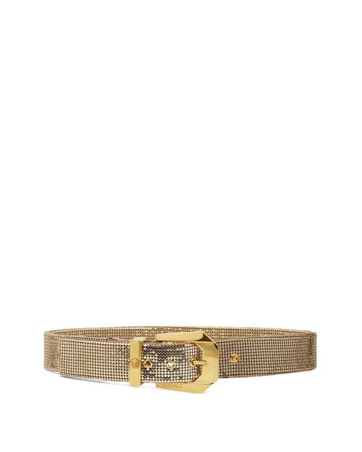 Versace Chainmail-Embellished Metallic Belt in White | Lyst