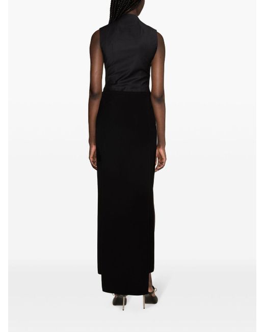 Courreges Heritage Crepe Mid-length Skirt in Black | Lyst