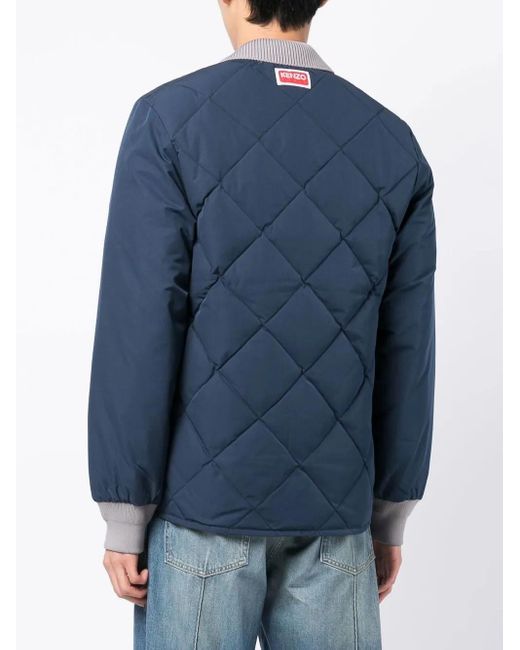 KENZO Two-Tone Diamond-Quilt Jacket in Blue for Men | Lyst UK