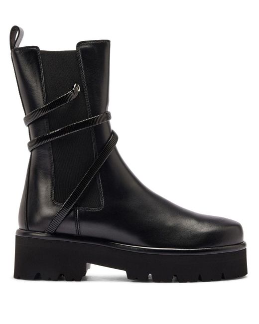 Rene Caovilla Juniper Leather Boots in Black | Lyst