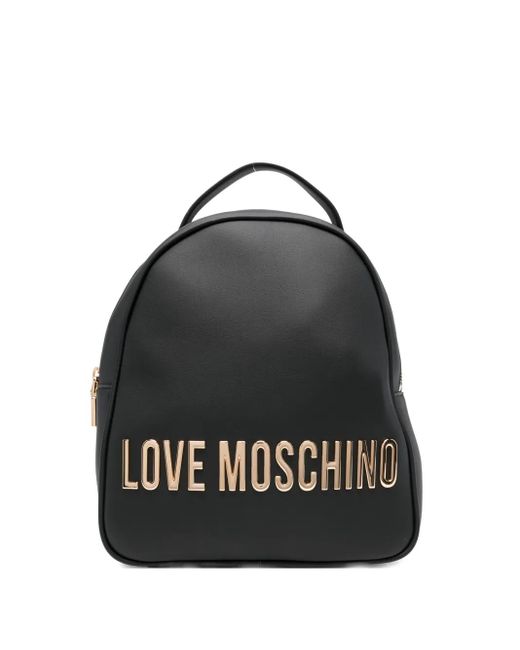 Love Moschino Logo-Lettering Backpack in Black | Lyst UK