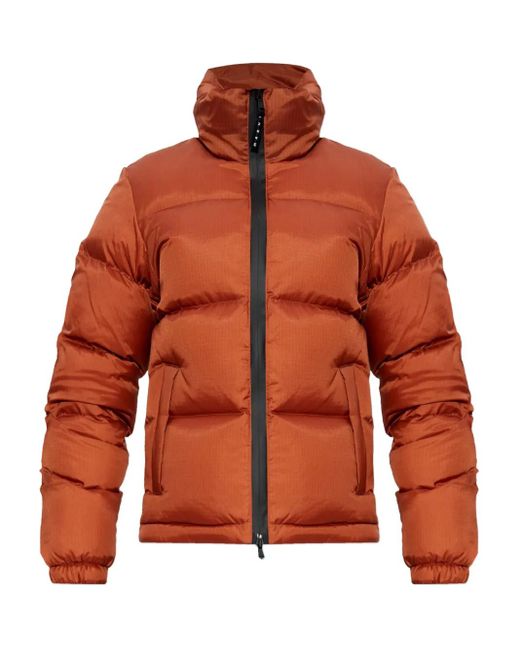 Marni Logo-Embroidery Puffer Jacket in Orange | Lyst