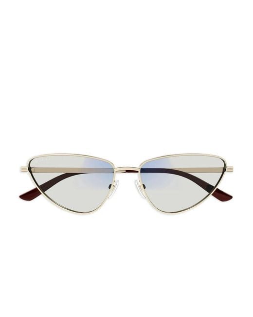 Gucci Cat Eye-Frame Sunglasses in Metallic | Lyst UK