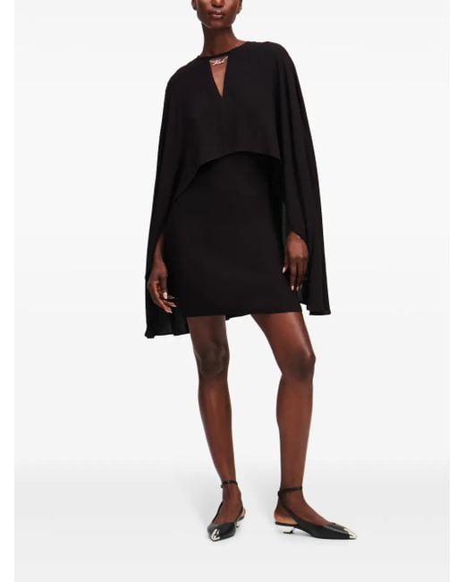 Karl Lagerfeld Mini Cape Dress in Black | Lyst