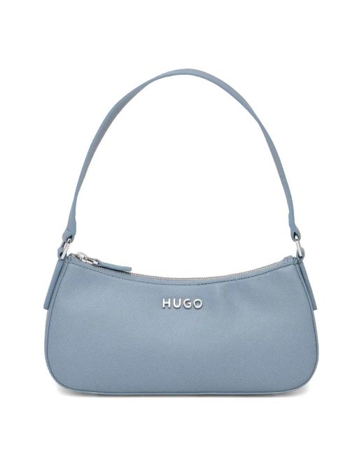 HUGO Logo-Lettering Shoulder Bag in Blue | Lyst UK