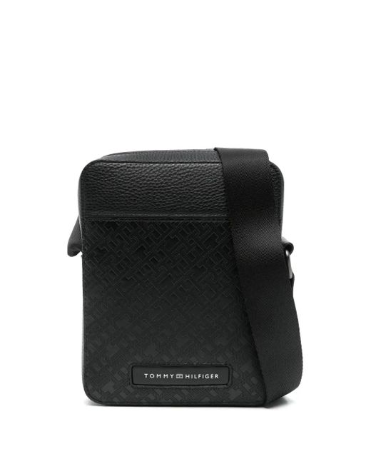 Tommy Hilfiger Mini Th Monogram Messenger Bag in Black for Men | Lyst