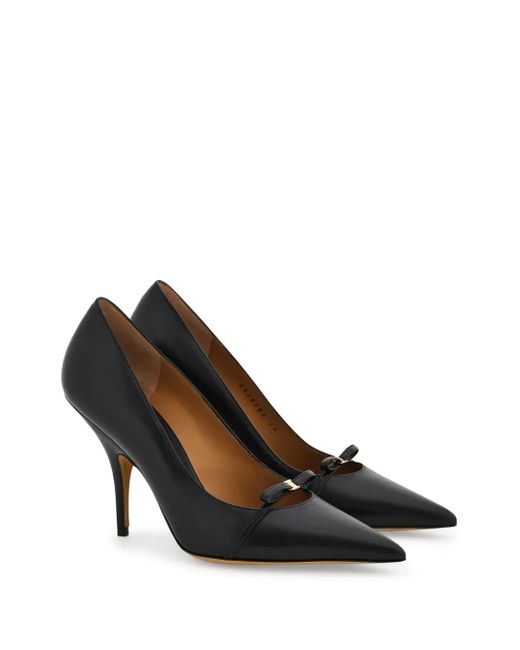 Ferragamo Mini Bow Pumps in Black | Lyst